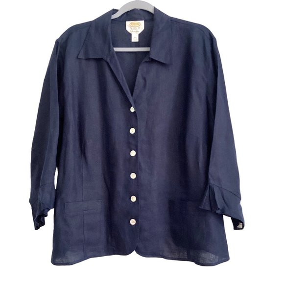 Talbots | Jackets & Coats | Nwt Talbots Women Irish Linen 0 Linen Shirt ...